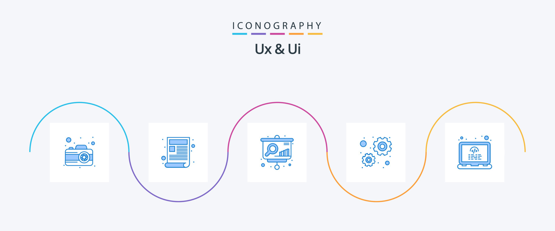 Ux And Ui Blue 5 Icon Pack Including tags. coding. analytics. working. configuration 18530902 ...