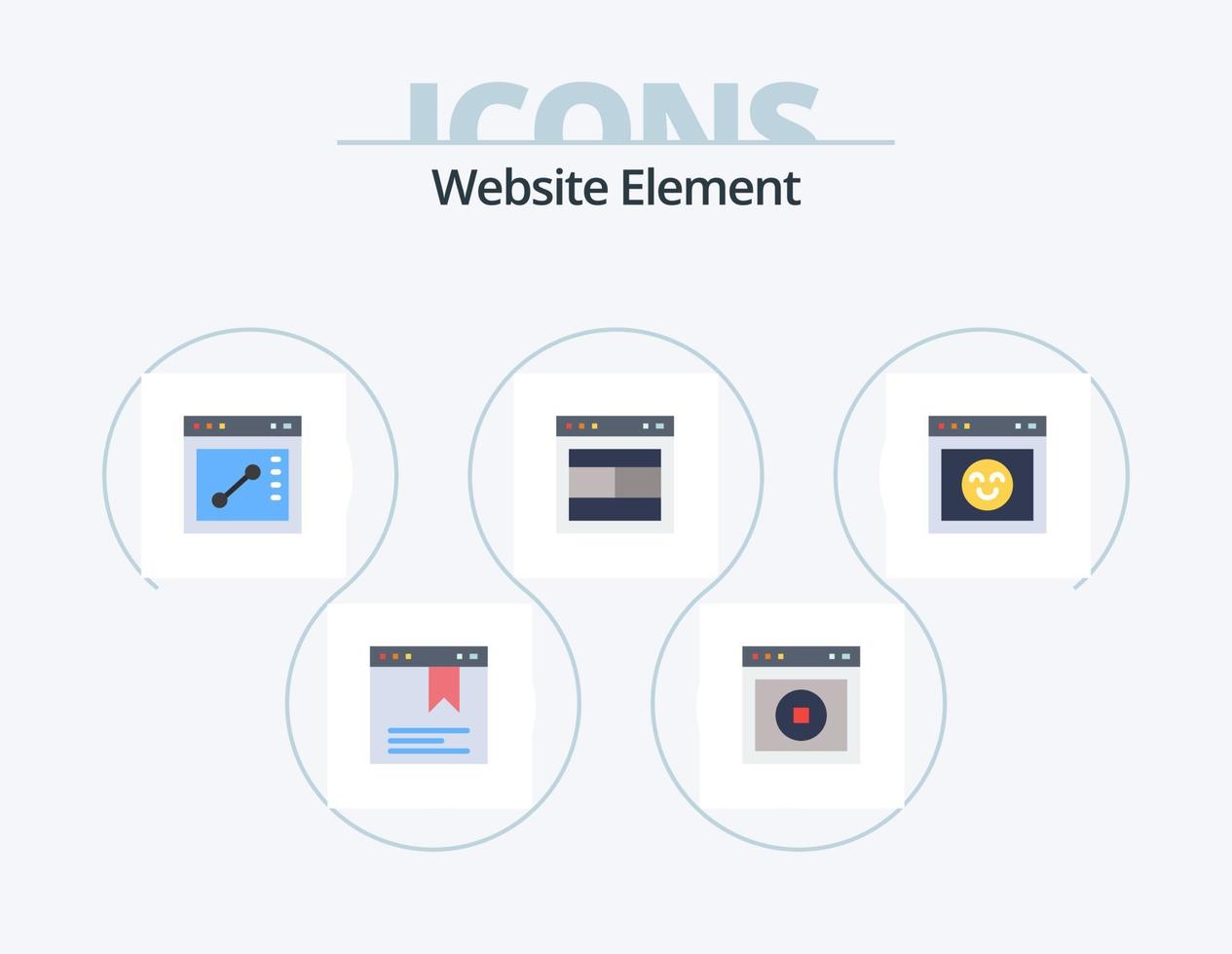 Website Element Flat Icon Pack 5 Icon Design. emotion. website. browser ...