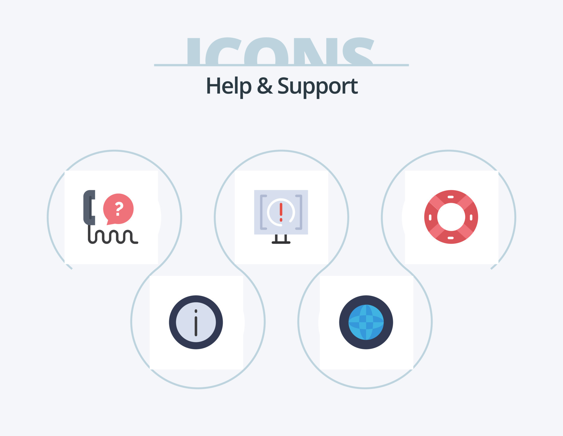 Help And Support Flat Icon Pack 5 Icon Design. help. contact. help. support. interface 18532870 ...
