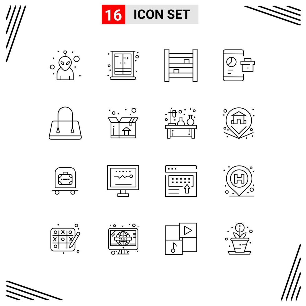 16 User Interface Outline Pack of modern Signs and Symbols of ...