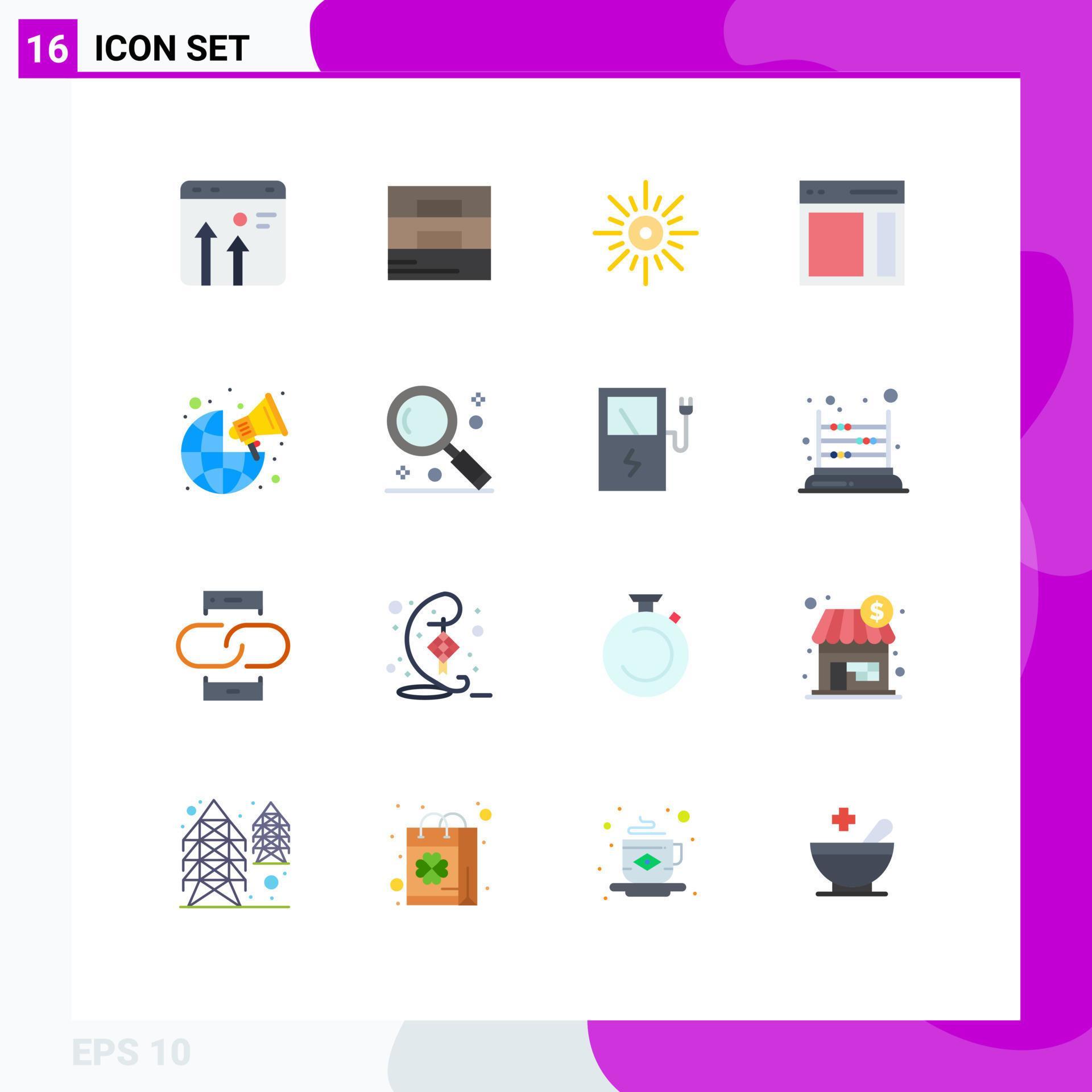 Stock Vector Icon Pack of 16 Line Signs and Symbols for sidebar ...