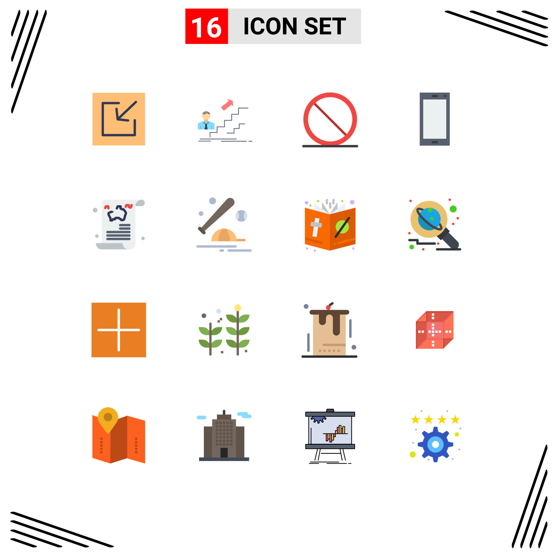 16 Thematic Vector Flat Colors And Editable Symbols Of Blog Android Block Mobile Phone Editable