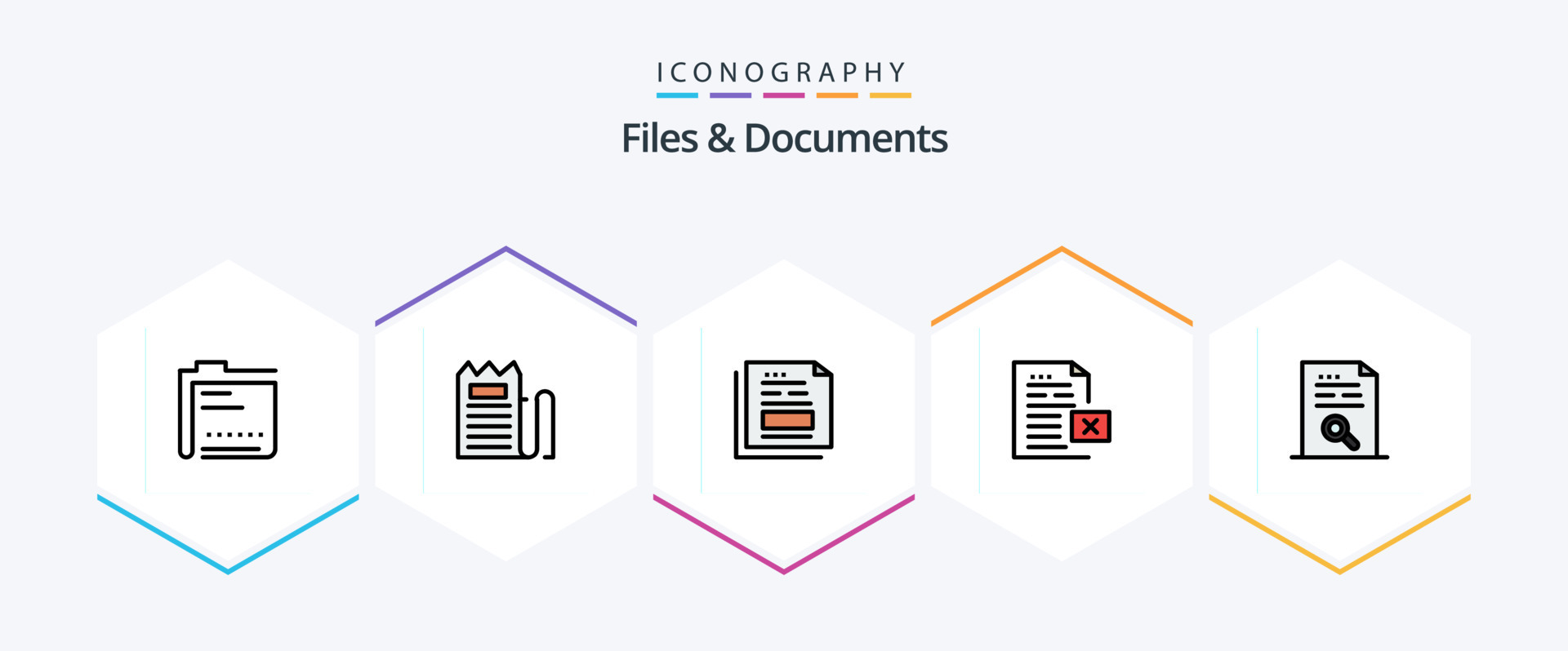 Files And Documents 25 FilledLine icon pack including document. data ...