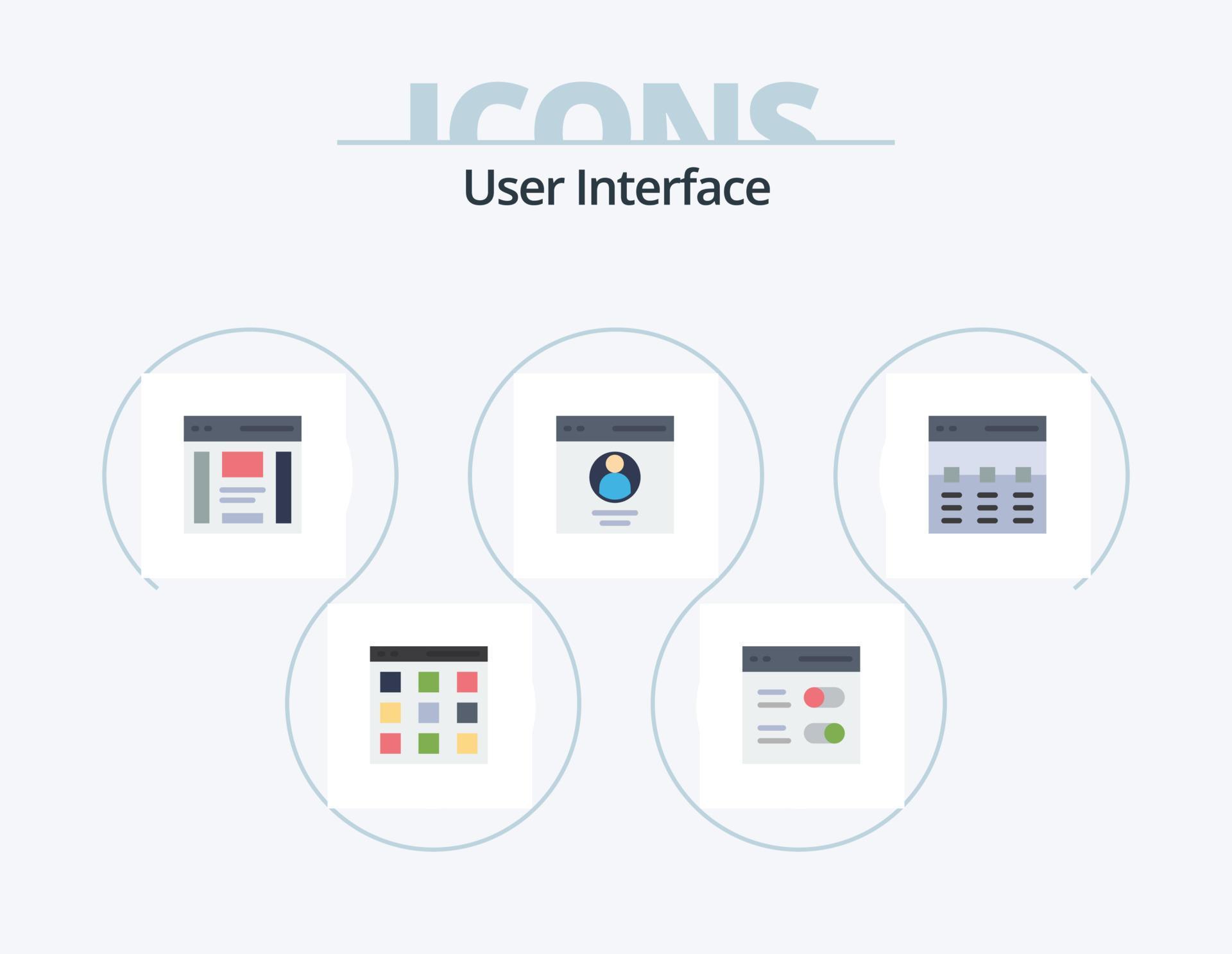 User Interface Flat Icon Pack 5 Icon Design. profile. communication ...
