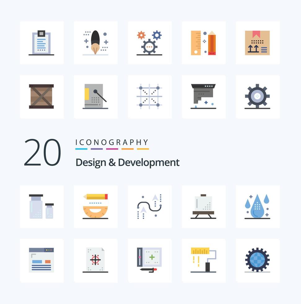 20 Design Development Flat Color icon Pack like design board development programing design ...