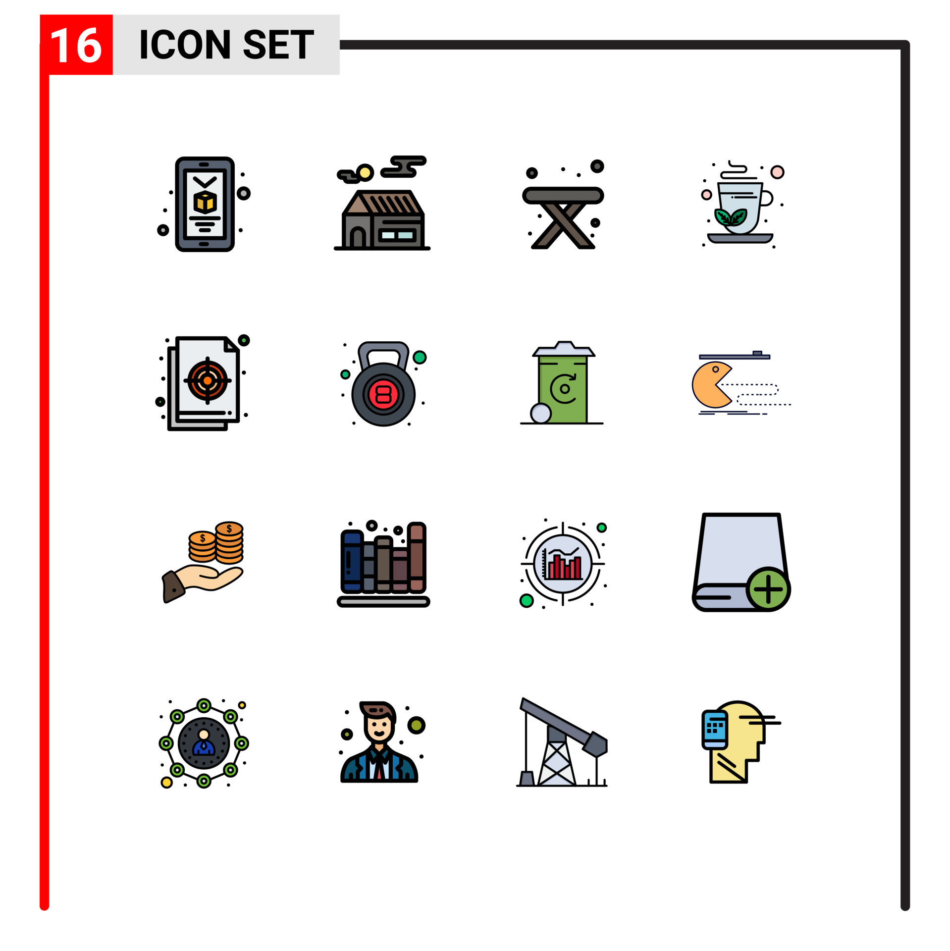 Set Of 16 Modern Ui Icons Symbols Signs For File Palette Table Colour Infusion Editable Creative
