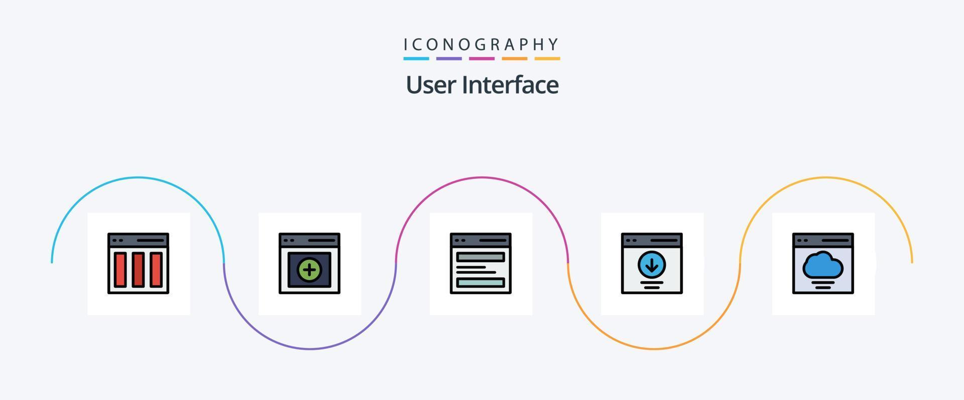 User Interface Line Filled Flat 5 Icon Pack Including interface. communication. user. user. hero ...