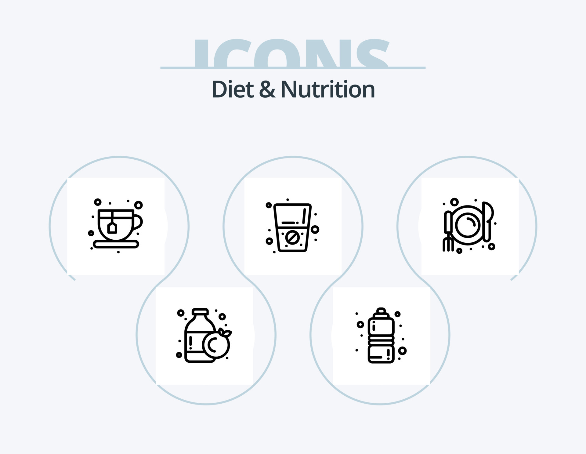 Diet And Nutrition Line Icon Pack 5 Icon Design. diet. boiled eggs ...