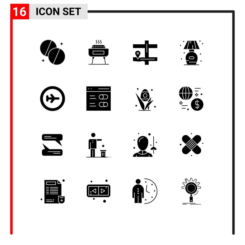 Stock Vector Icon Pack of 16 Line Signs and Symbols for transportation ...