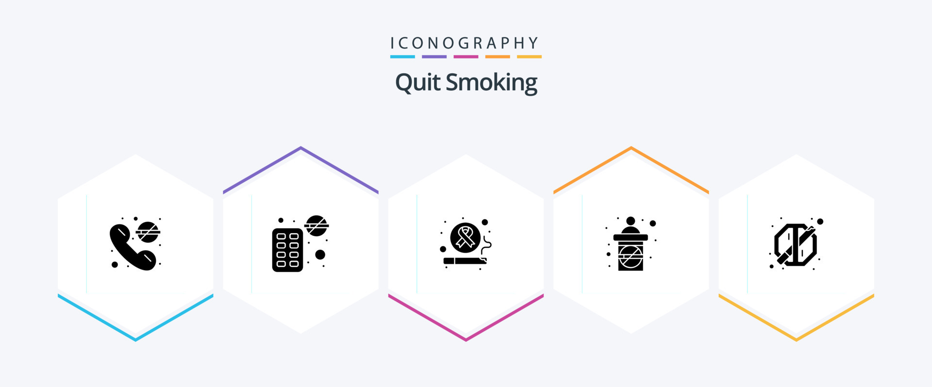 Quit Smoking 25 Glyph icon pack including sign. healthcare. cigarette ... Quit Smoking 25 Glyph icon pack including sign. healthcare. cigarette ...
