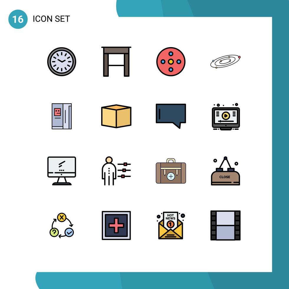 16 User Interface Flat Color Filled Line Pack of modern Signs and ...