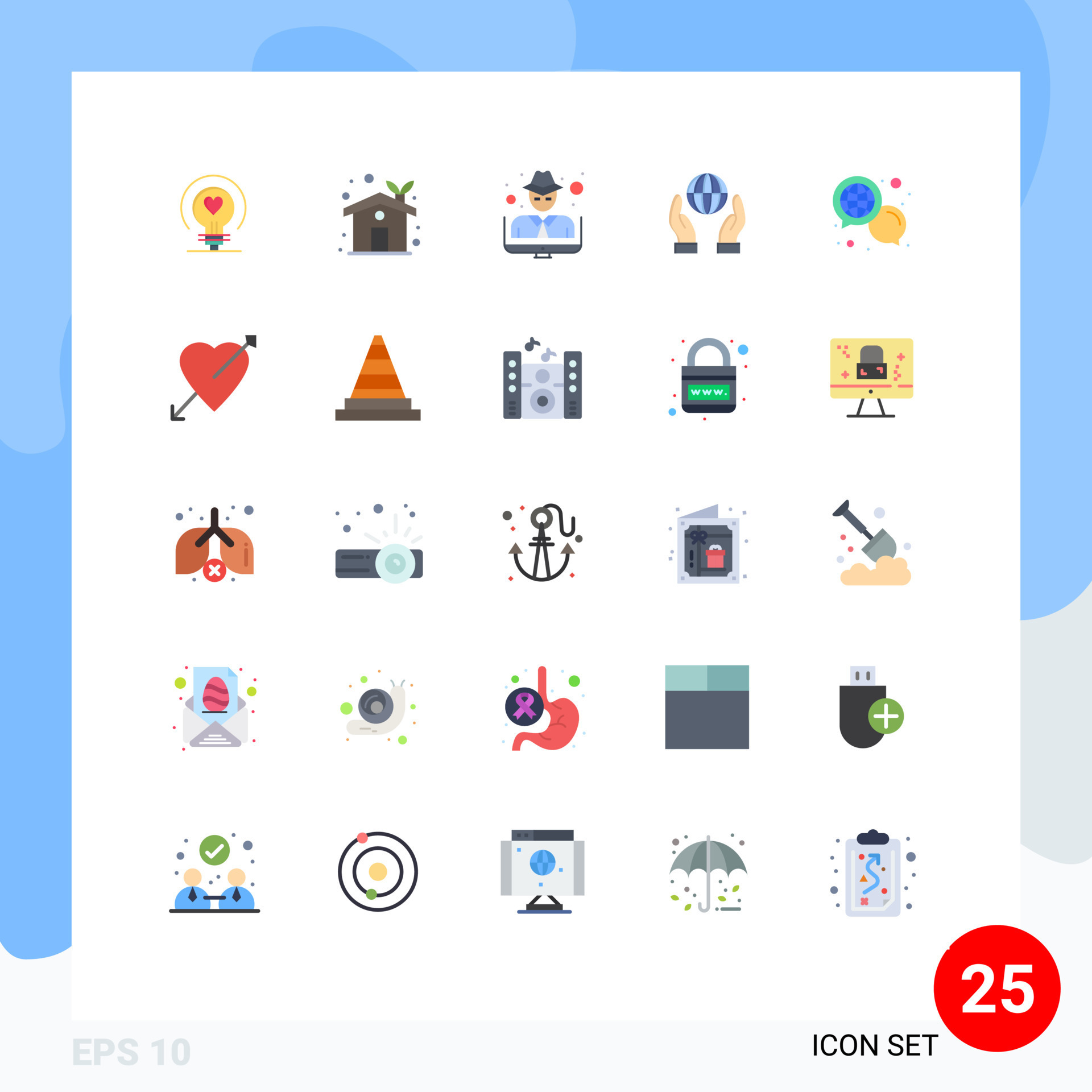 Stock Vector Icon Pack of 25 Line Signs and Symbols for communication ...