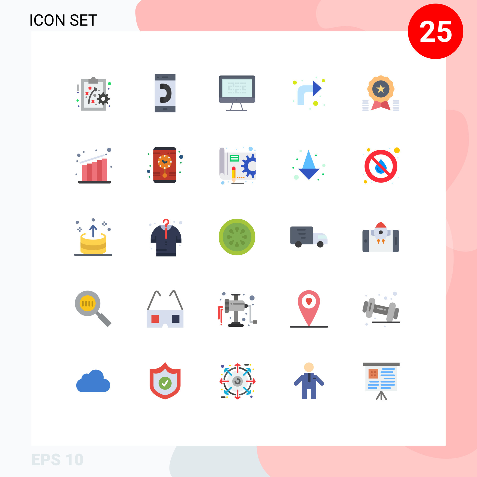 25 Thematic Vector Flat Colors And Editable Symbols Of Right Reload Graphy Arrows Information