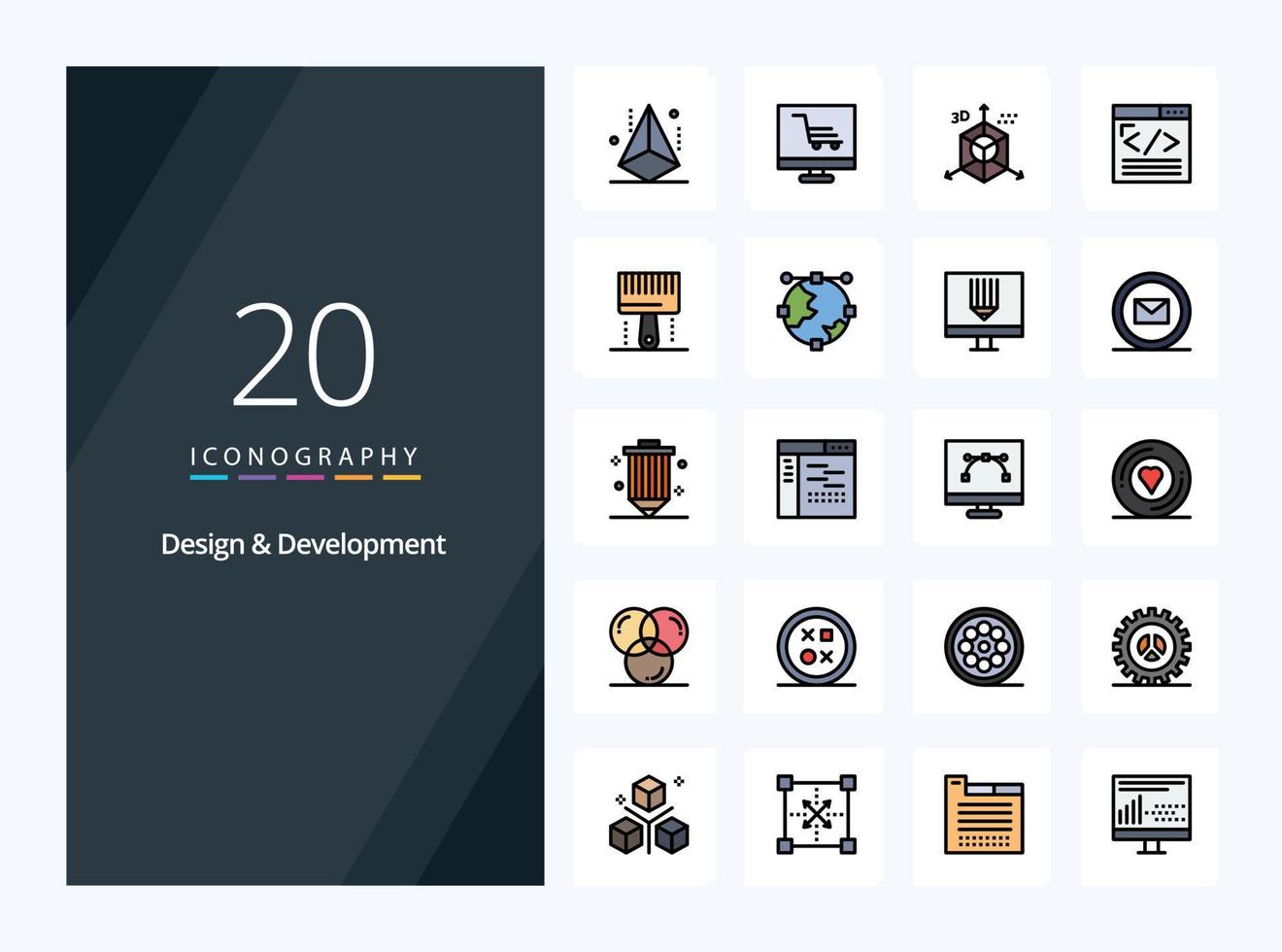 20 Design Development line Filled icon for presentation 18549693 Vector ... 20 Design Development line Filled icon for presentation 18549693 Vector ...
