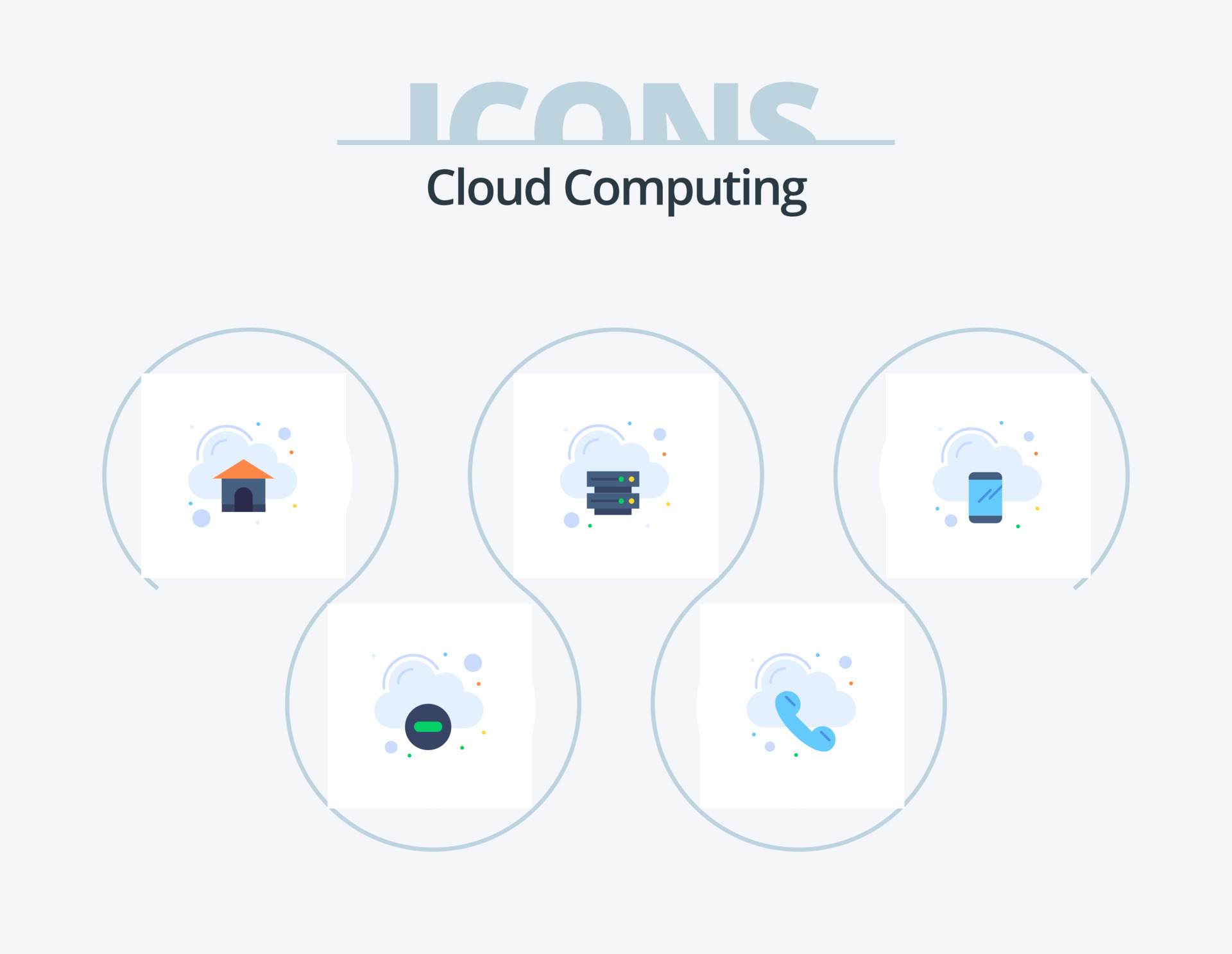 Cloud Computing Flat Icon Pack 5 Icon Design. device. android. storage. cloud 18550644 Vector ...