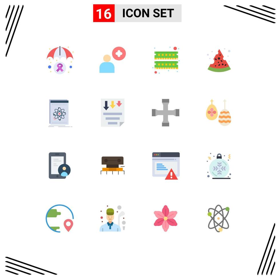 User Interface Pack Of 16 Basic Flat Colors Of Platform Application Device Api Food Editable