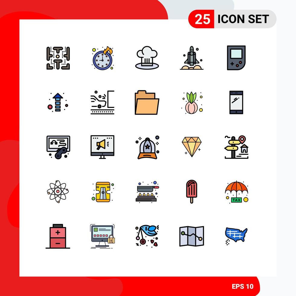 Stock Vector Icon Pack of 25 Line Signs and Symbols for console ...
