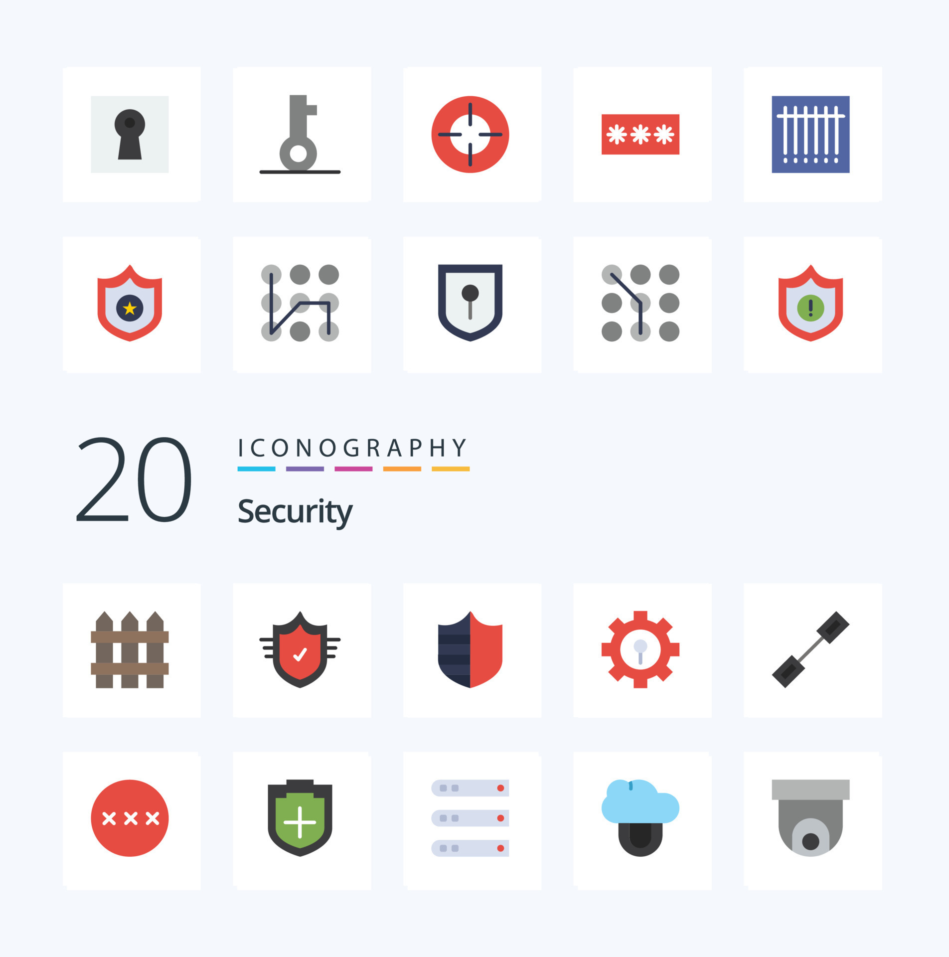 20 Security Flat Color Icon Pack Like Connection Setting Protection Protection Keyhole 18552942