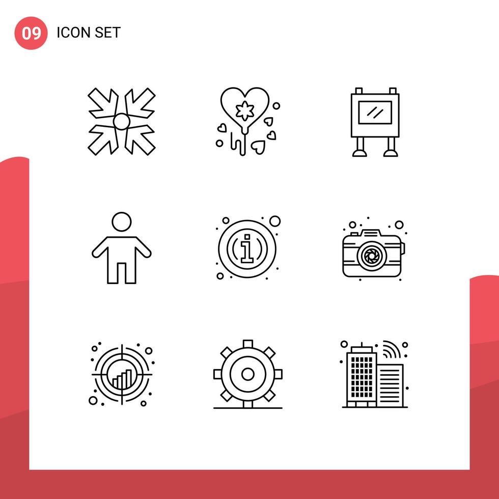 9 Universal Outlines Set For Web And Mobile Applications Information Info Billboard About Father