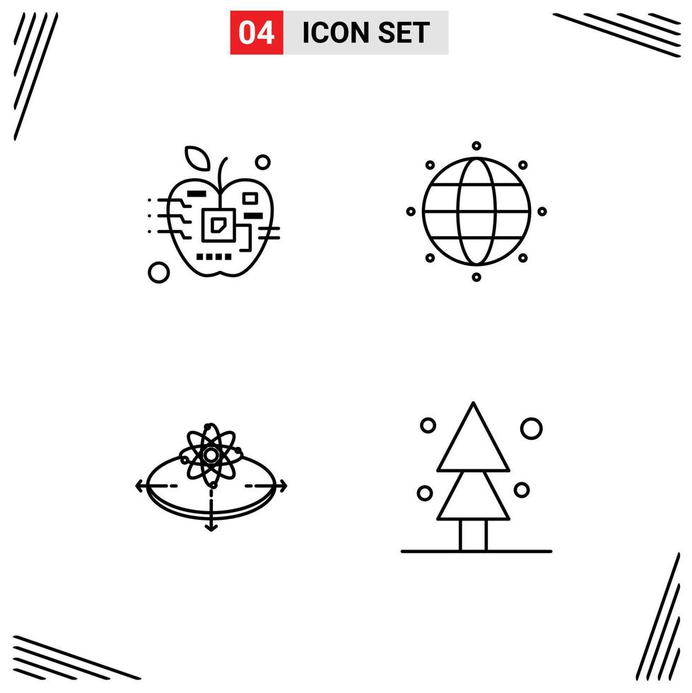 4 Universal Filledline Flat Colors Set For Web And Mobile Applications Apple Concept Digital