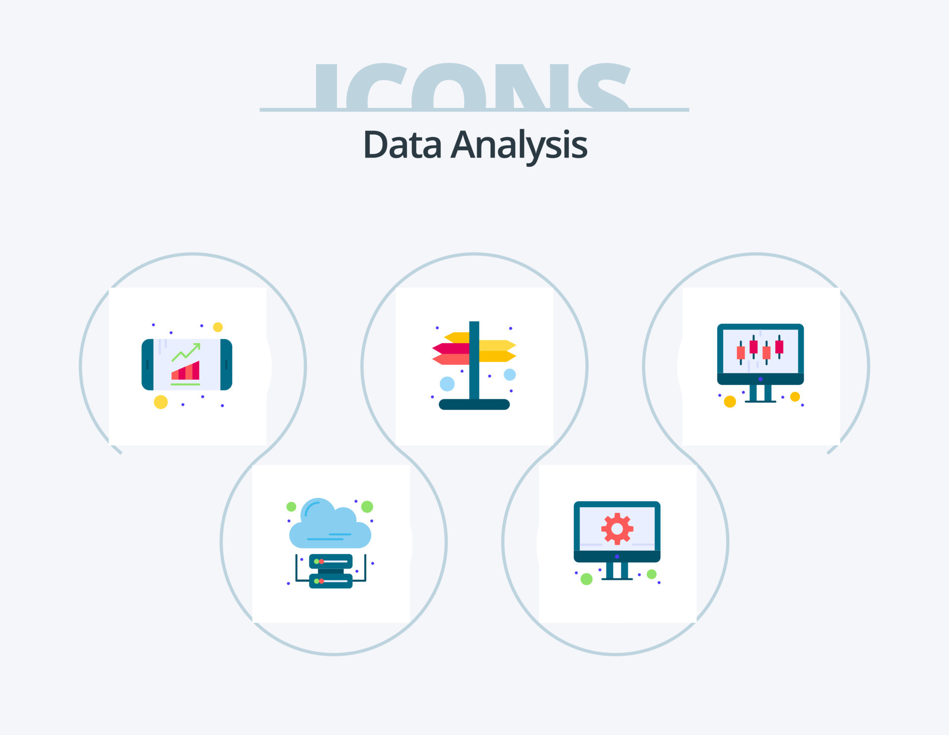 Data Analysis Flat Icon Pack 5 Icon Design. data. right. analytics ...