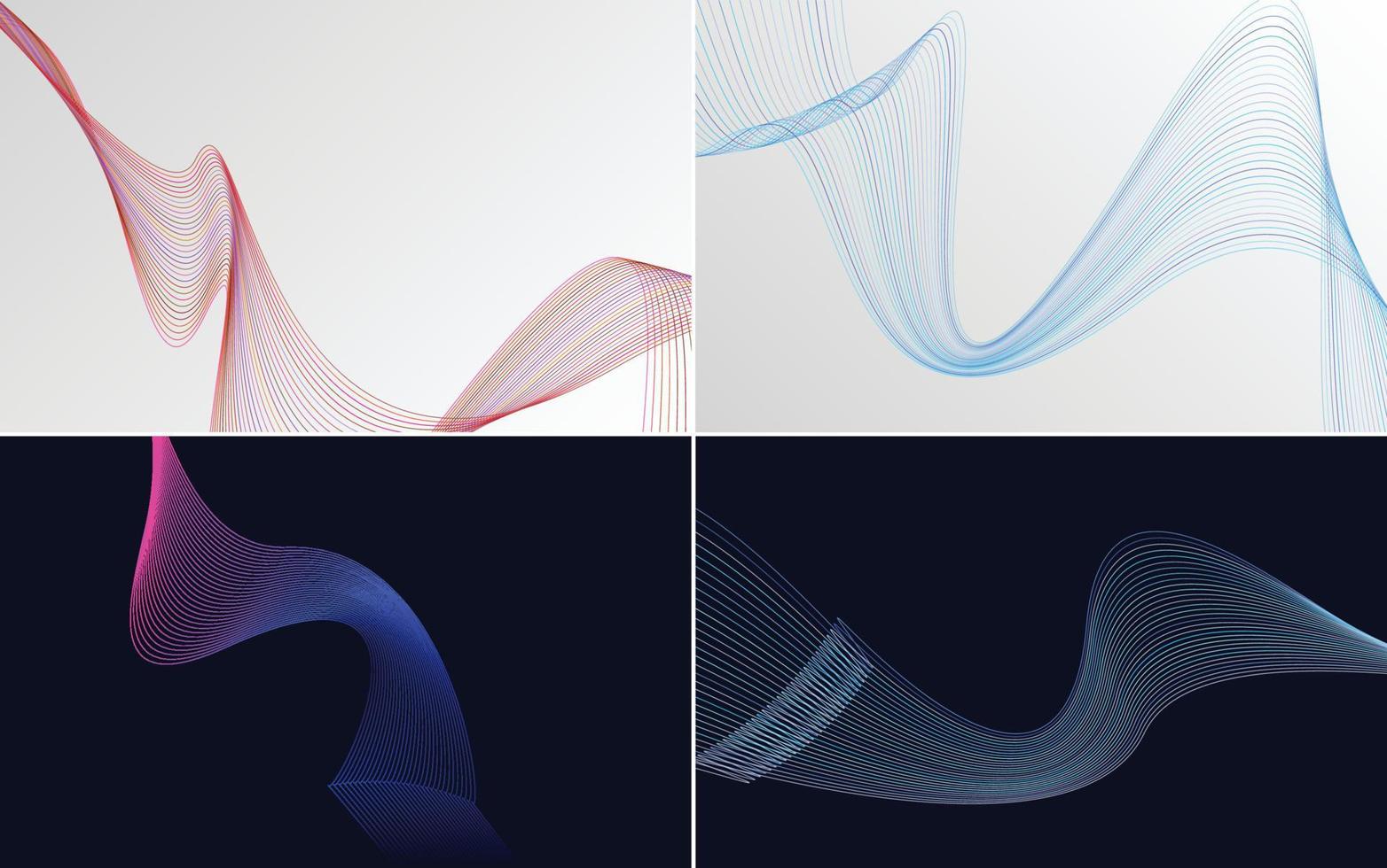 Collection of geometric minimal lines pattern set 18556545 Vector Art ...