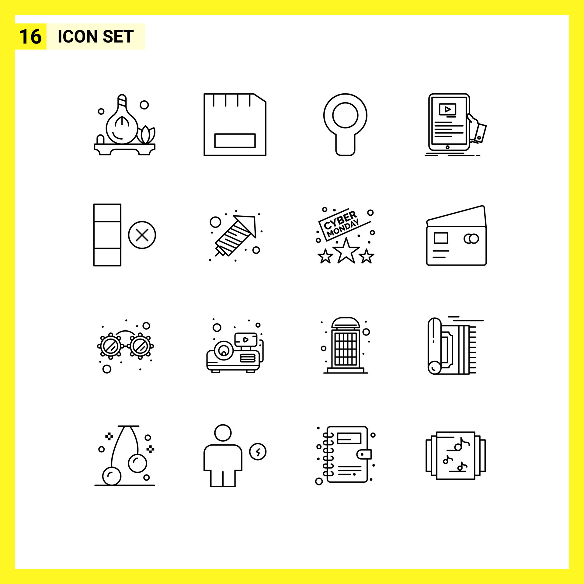 16 Thematic Vector Outlines and Editable Symbols of tutorial webinar ...