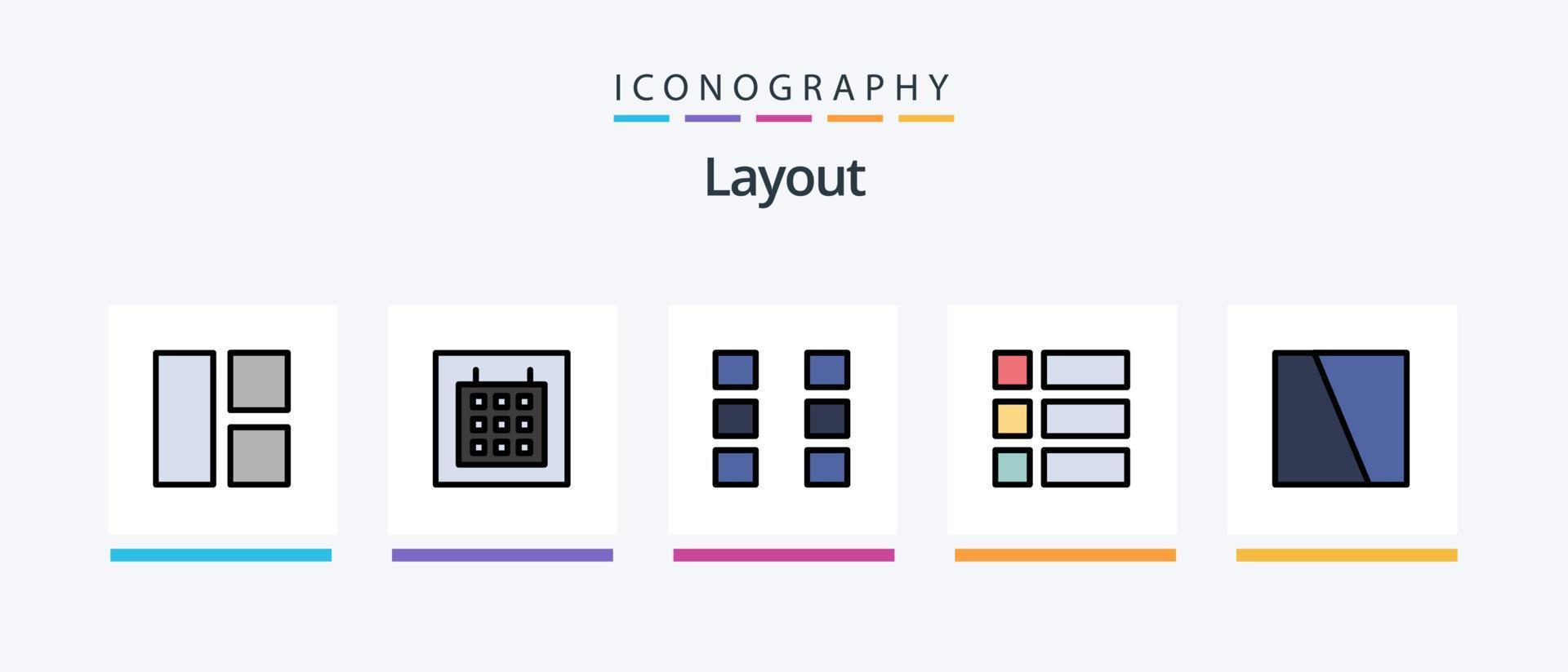 Layout Line Filled 5 Icon Pack Including . collage. . Creative Icons ...