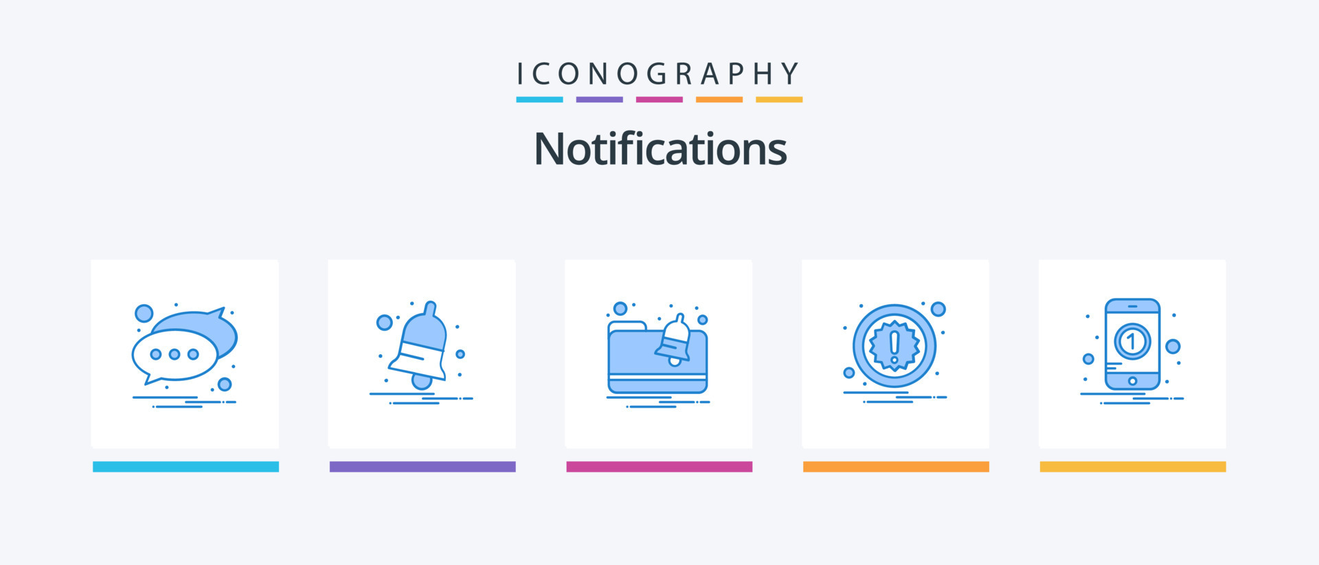 Notifications Blue 5 Icon Pack Including mobile. number. alert ...