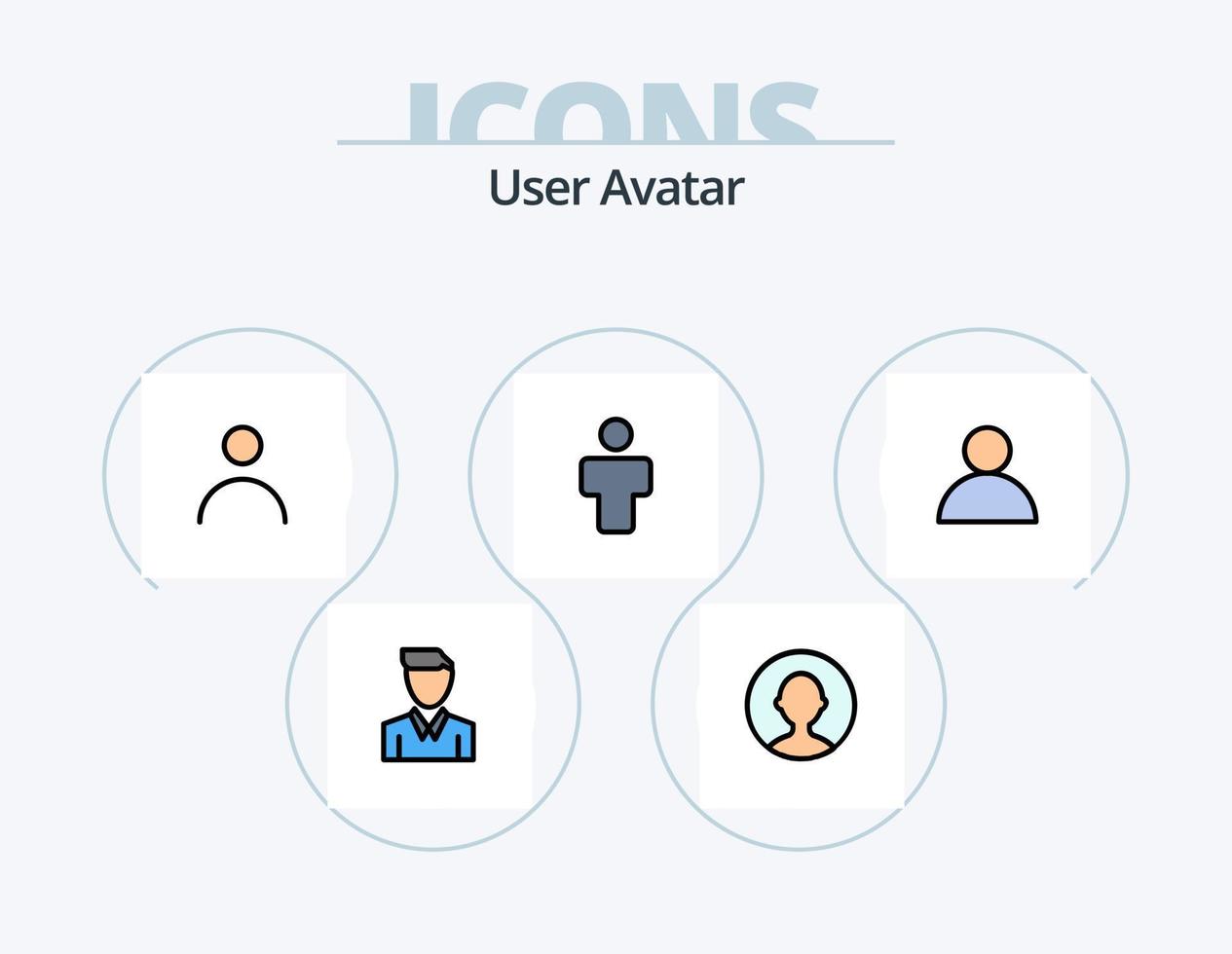 User Line Filled Icon Pack 5 Icon Design. . profile. people. controls. user 18561063 Vector Art ...