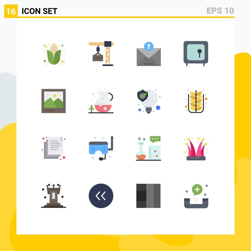 16 Universal Flat Colors Set For Web And Mobile Applications Camera Money Ecommerce Gold Bank