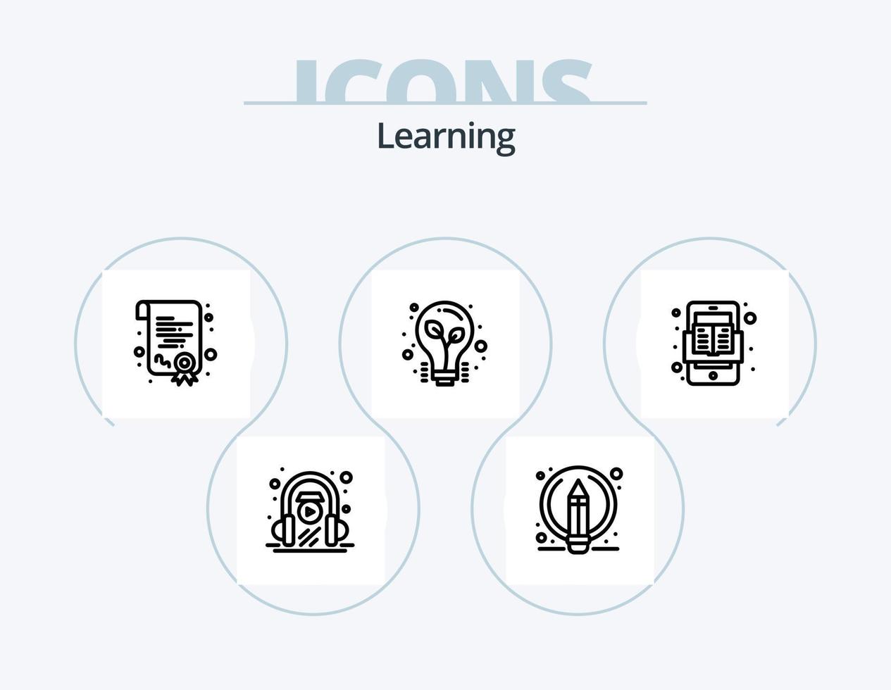 Learning Line Icon Pack 5 Icon Design. learning. e learning. book ...