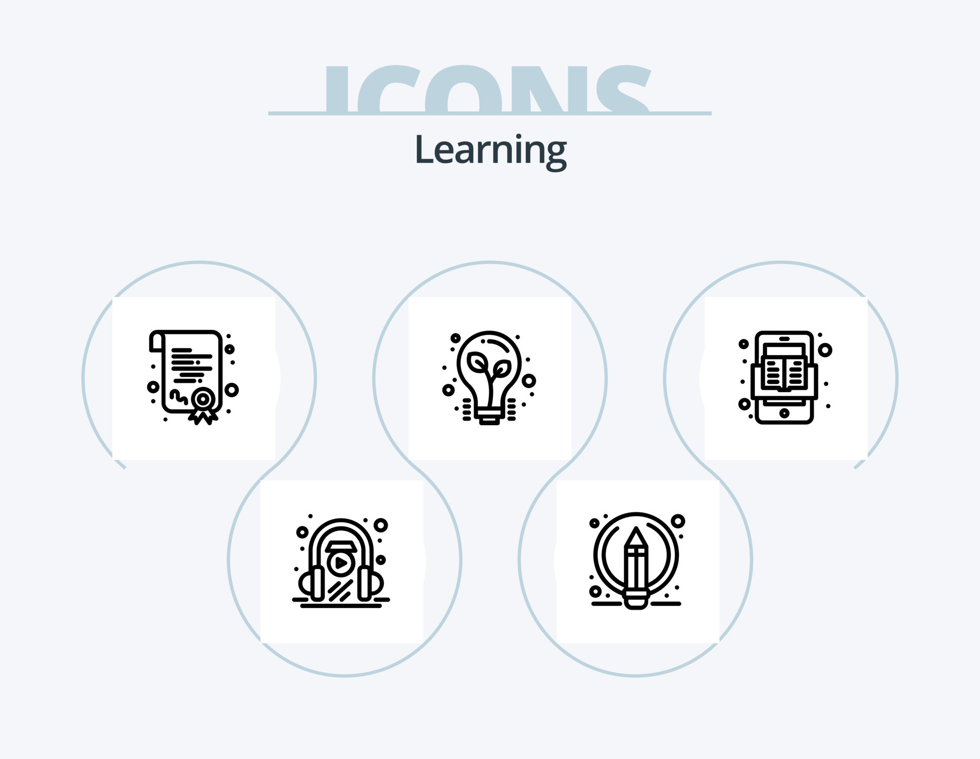 Learning Line Icon Pack 5 Icon Design. learning. e learning. book ...