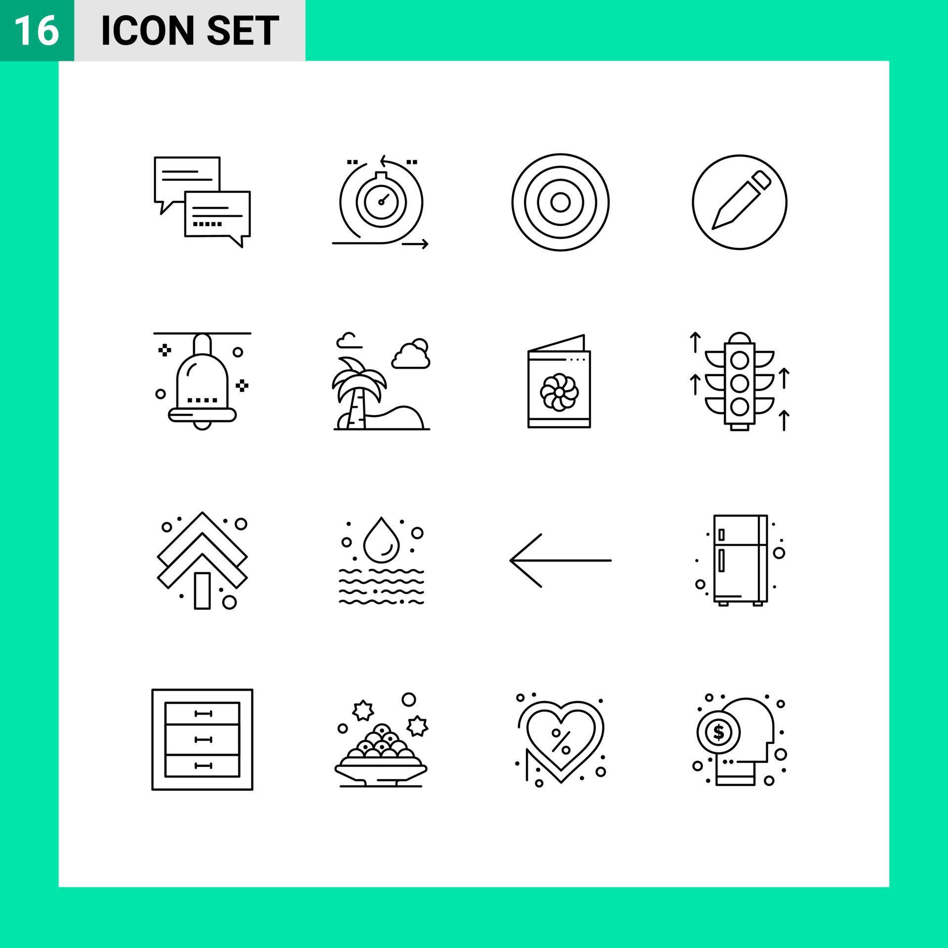 16 Universal Outline Signs Symbols Of Celebration Text Iteration Pencil User Editable Vector