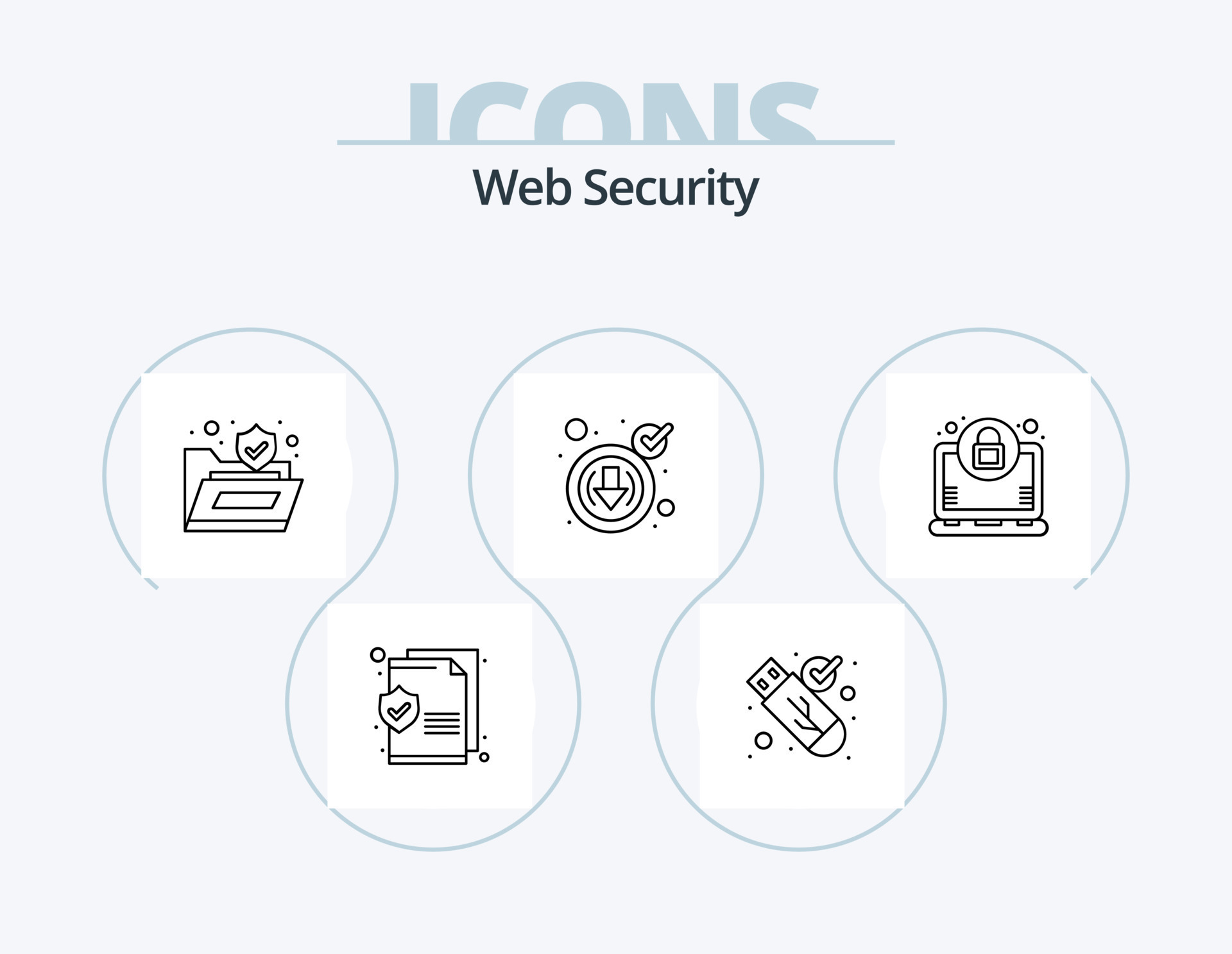 Web Security Line Icon Pack 5 Icon Design Security Protect Cloud Failed Security 18566525