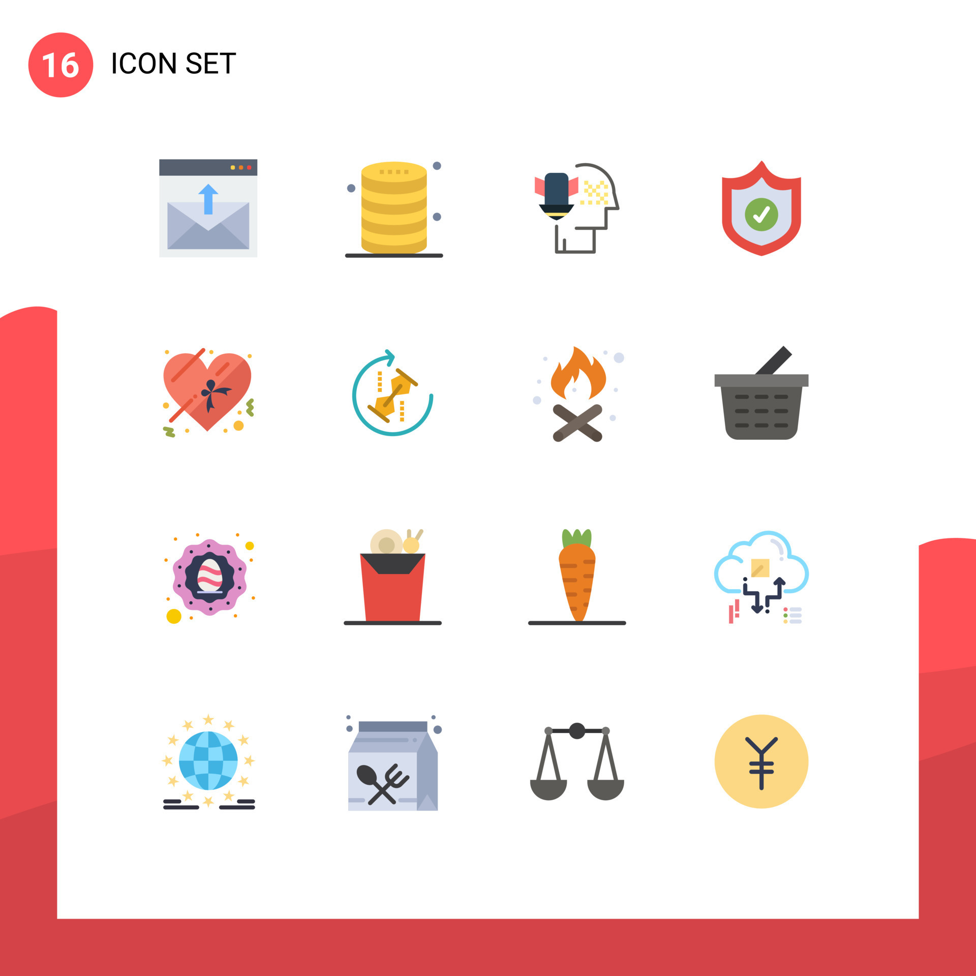 Stock Vector Icon Pack Of 16 Line Signs And Symbols For Chocolate
