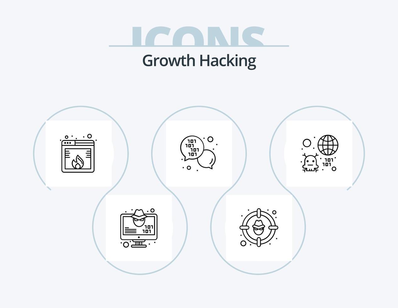Hacking Line Icon Pack 5 Icon Design Spam Return Insecure Forward Wall 18569061 Vector Art