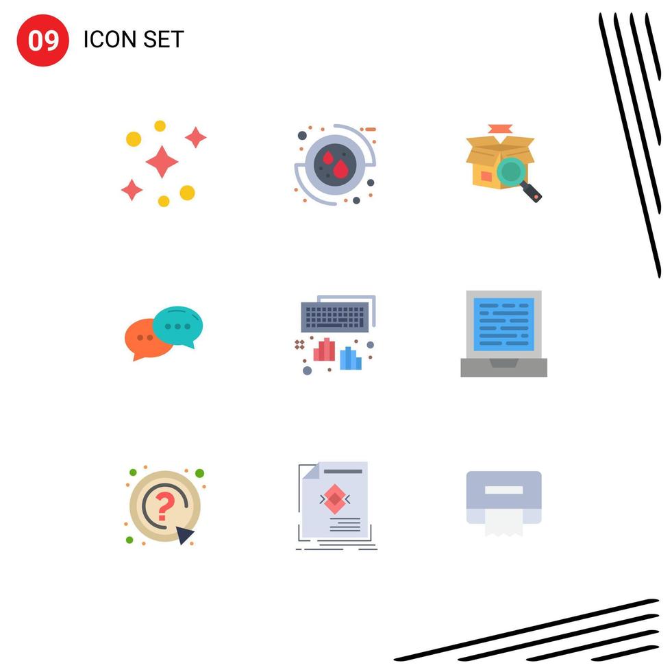 Stock Vector Icon Pack of 9 Line Signs and Symbols for programming ...