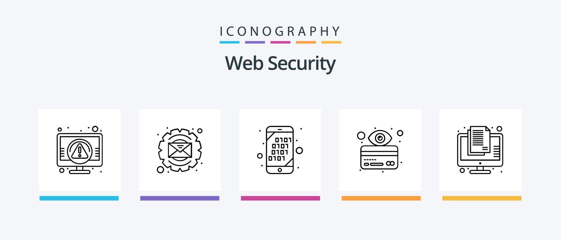 Web Security Line 5 Icon Pack Including data. encryption. protection. encoding. binary. Creative ...