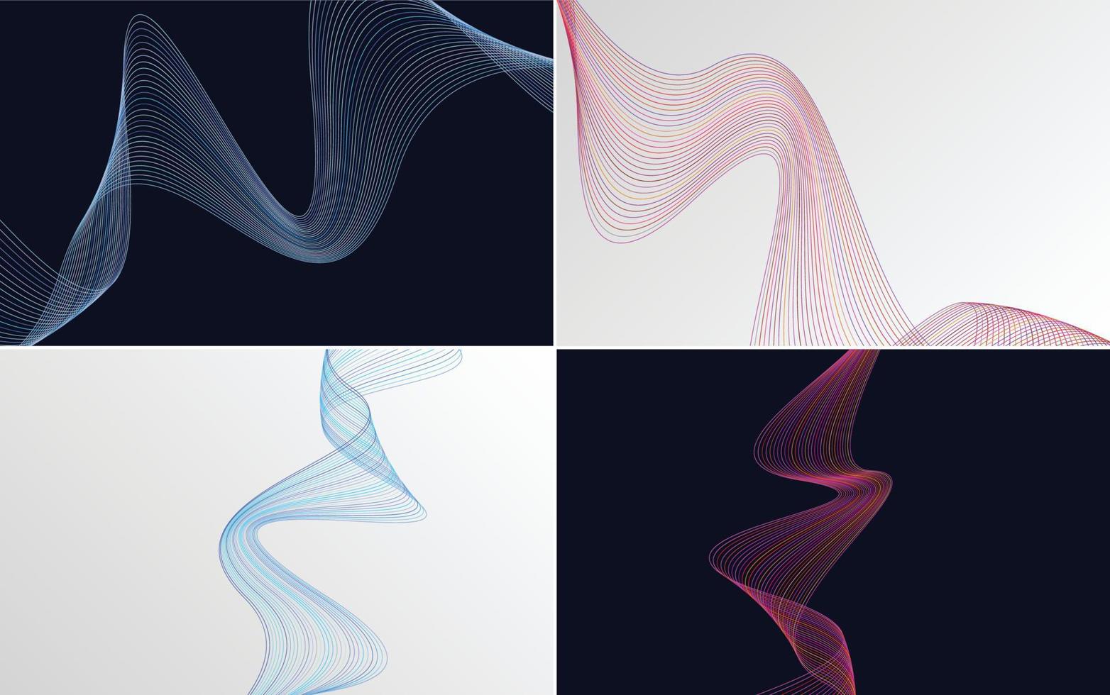 Collection of geometric minimal lines pattern set 18574584 Vector Art ...