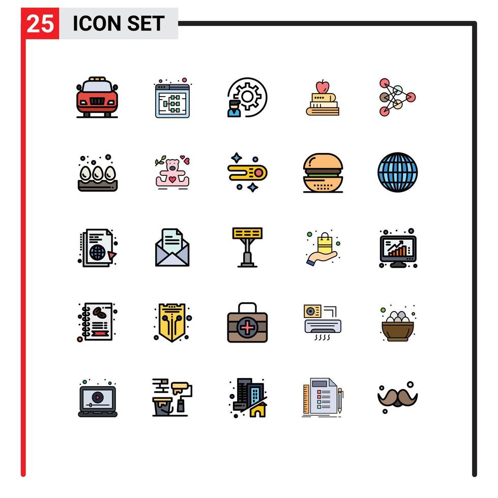 Stock Vector Icon Pack Of 25 Line Signs And Symbols For Learning Food Coding Pen Programmer