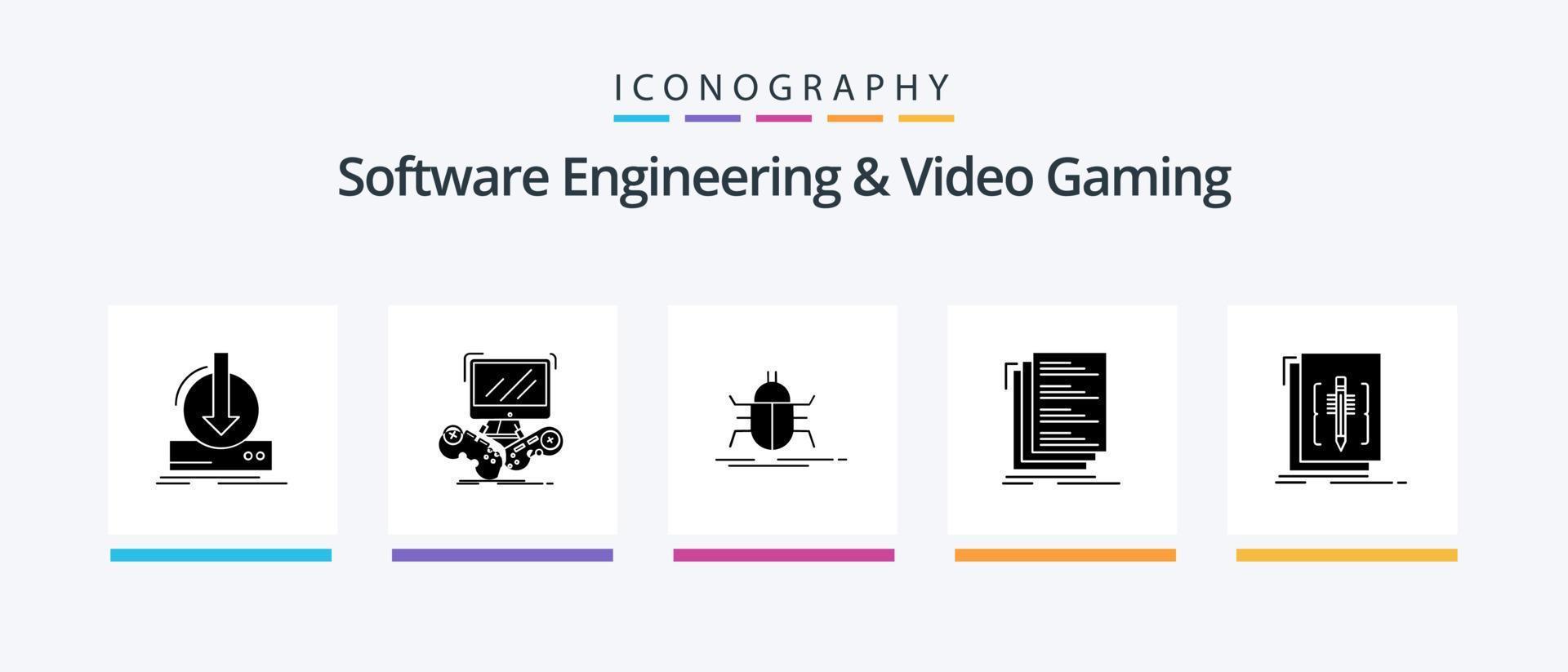 Software Engineering And Video Gaming Glyph 5 Icon Pack Including ... Software Engineering And Video Gaming Glyph 5 Icon Pack Including ...
