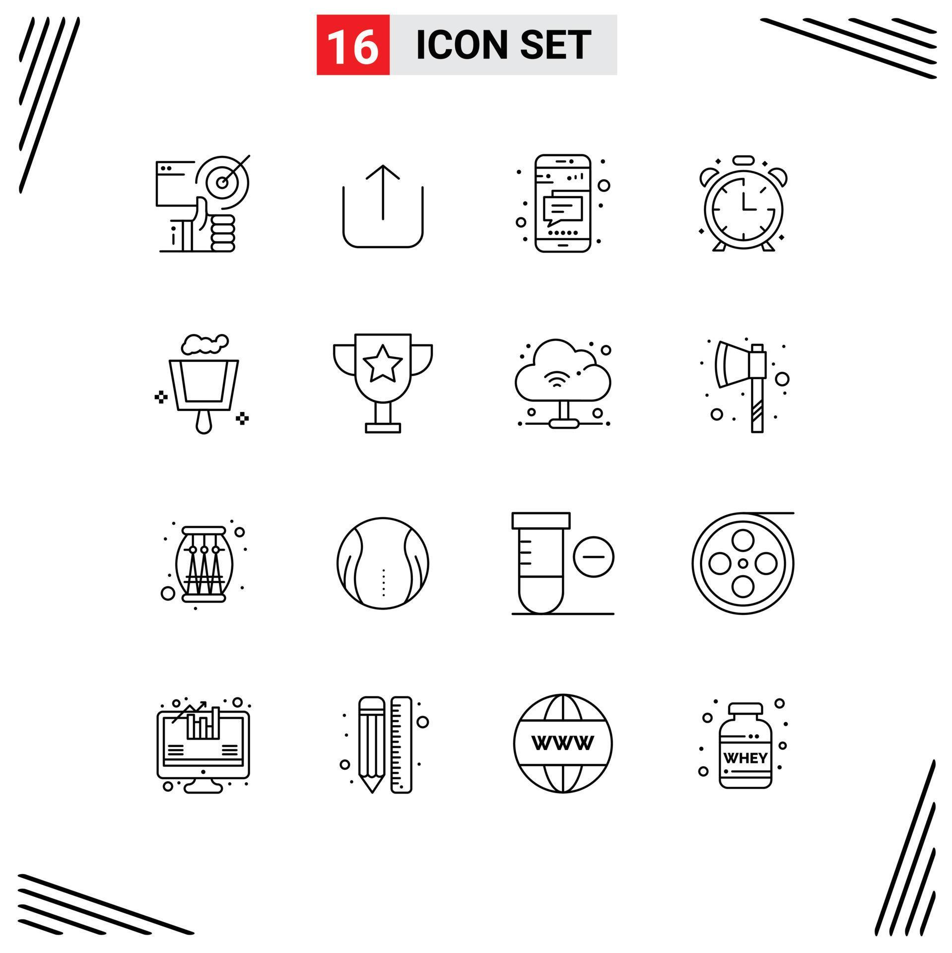 User Interface Pack Of 16 Basic Outlines Of Dustpan Timer Message