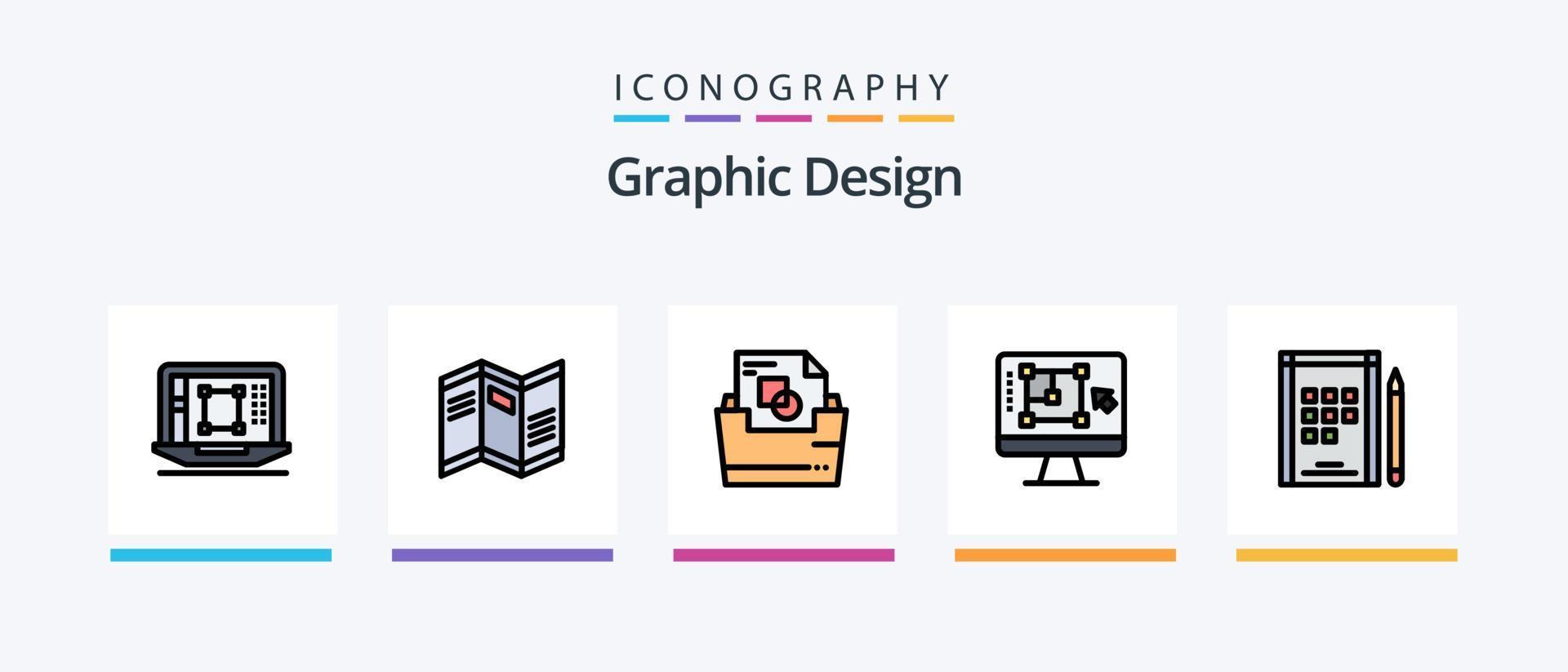 Graphic Design Line Filled 5 Icon Pack Including decrease . presentation . success. layout ...