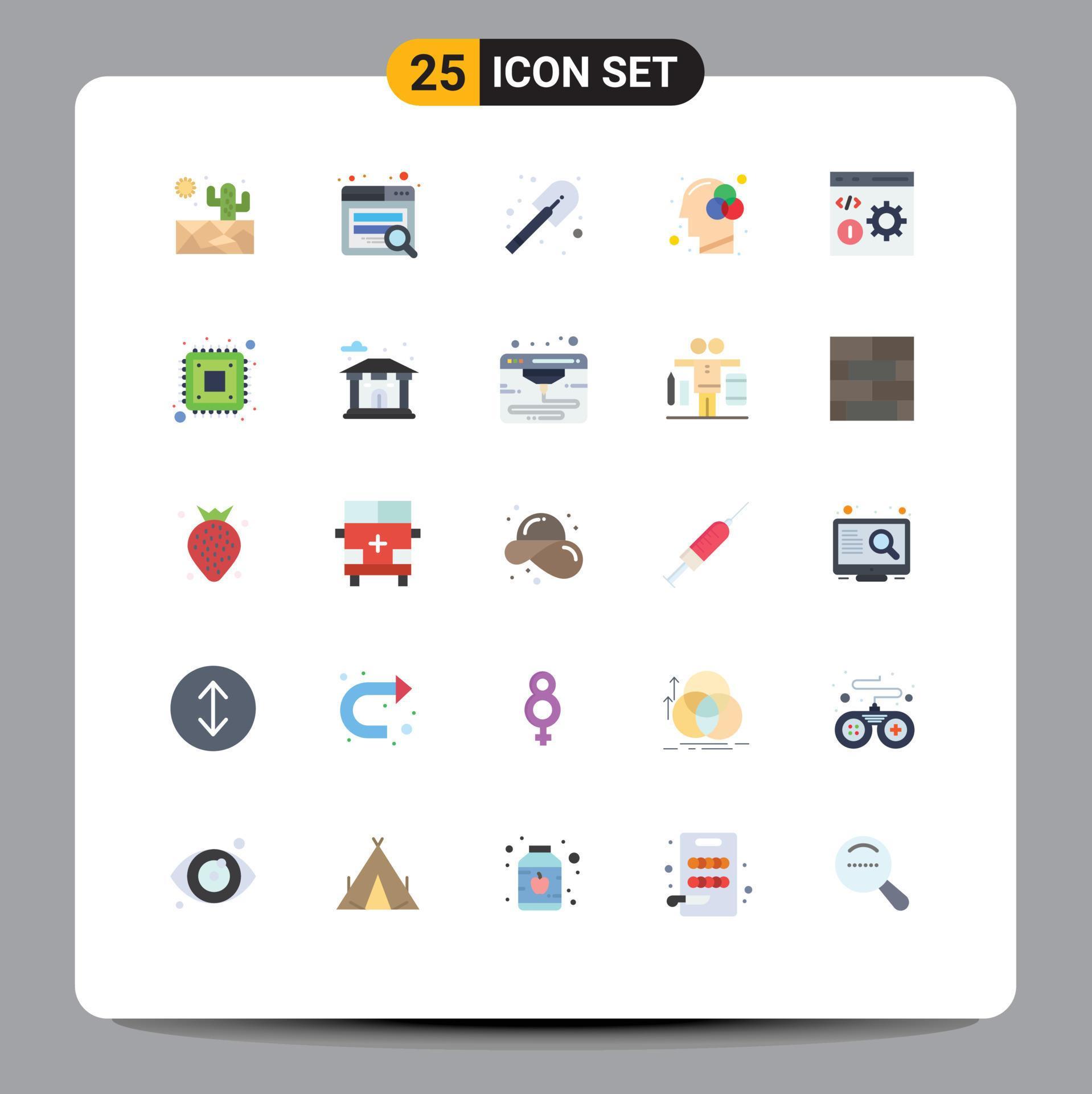 Set Of 25 Modern Ui Icons Symbols Signs For Programming Develop Shovel