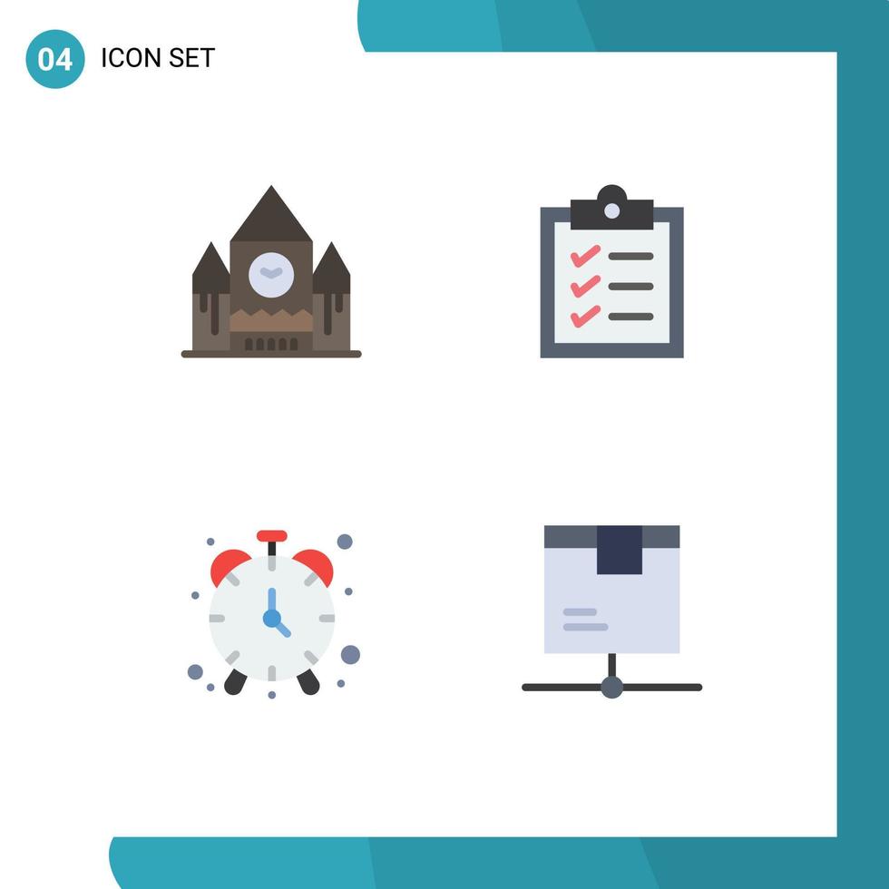 4 Universal Flat Icon Signs Symbols Of Canada Timekeeper Landmark Tasks