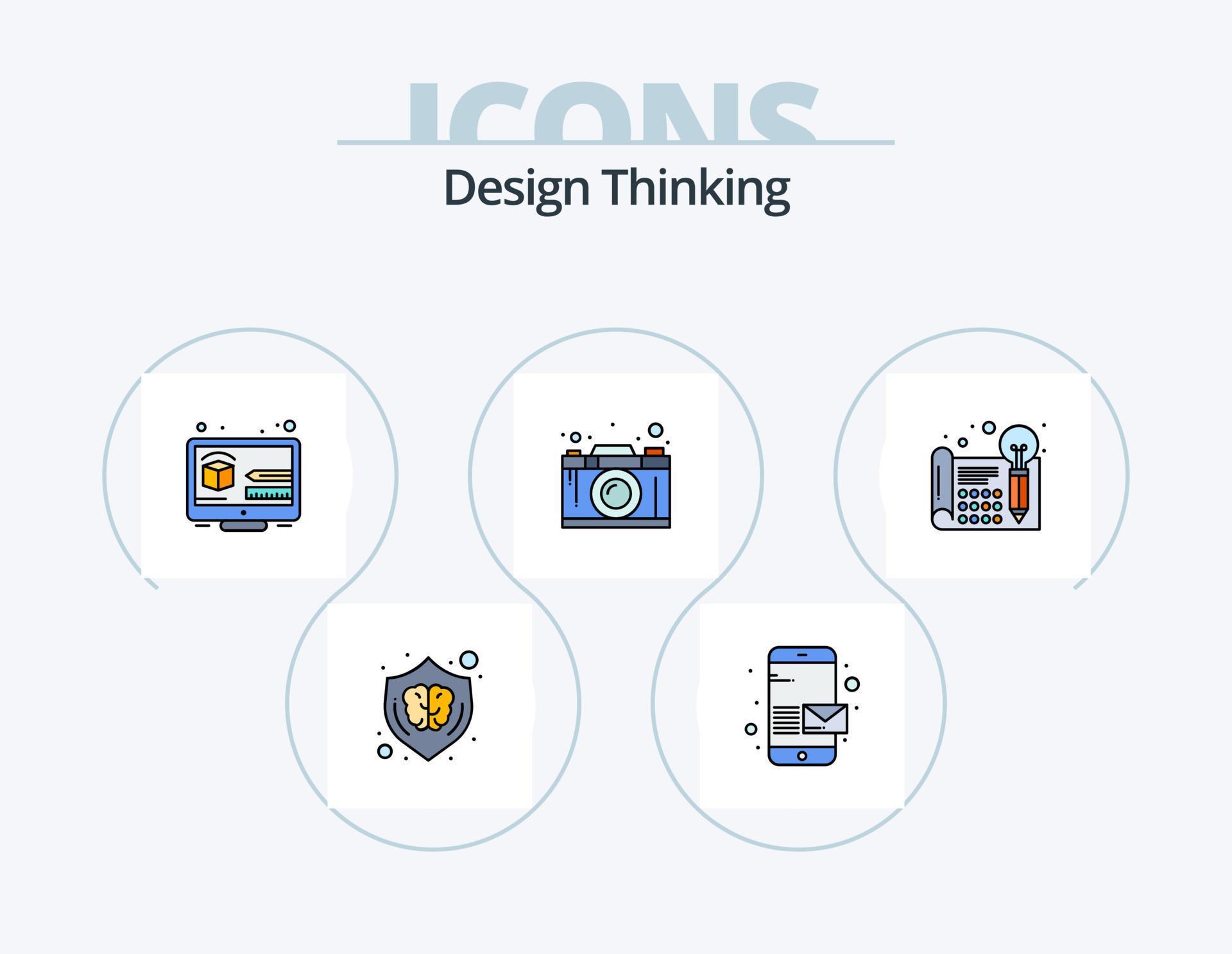 Design Thinking Line Filled Icon Pack 5 Icon Design. process. design ...