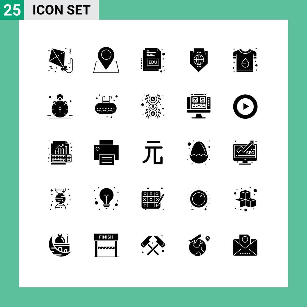 Stock Vector Icon Pack of 25 Line Signs and Symbols for branding shield ...