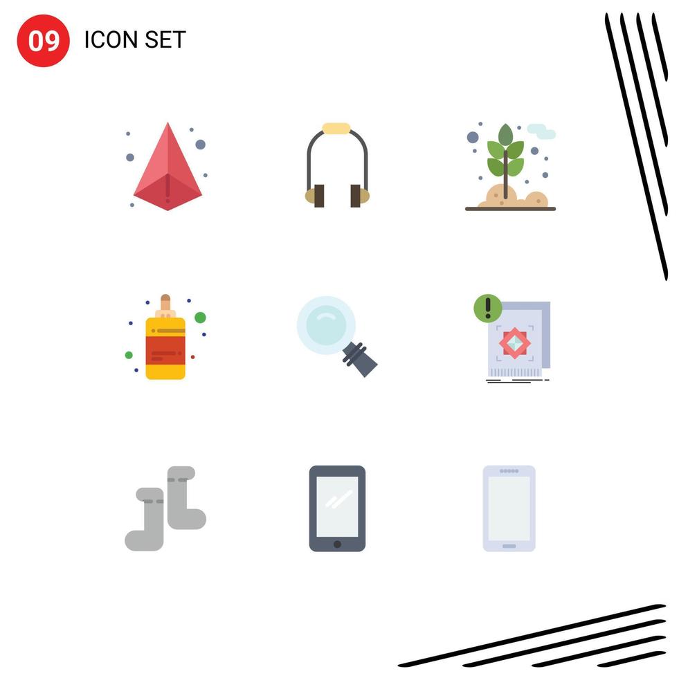 User Interface Pack Of 9 Basic Flat Colors Of Look Printing Agriculture Ink Bottle Editable