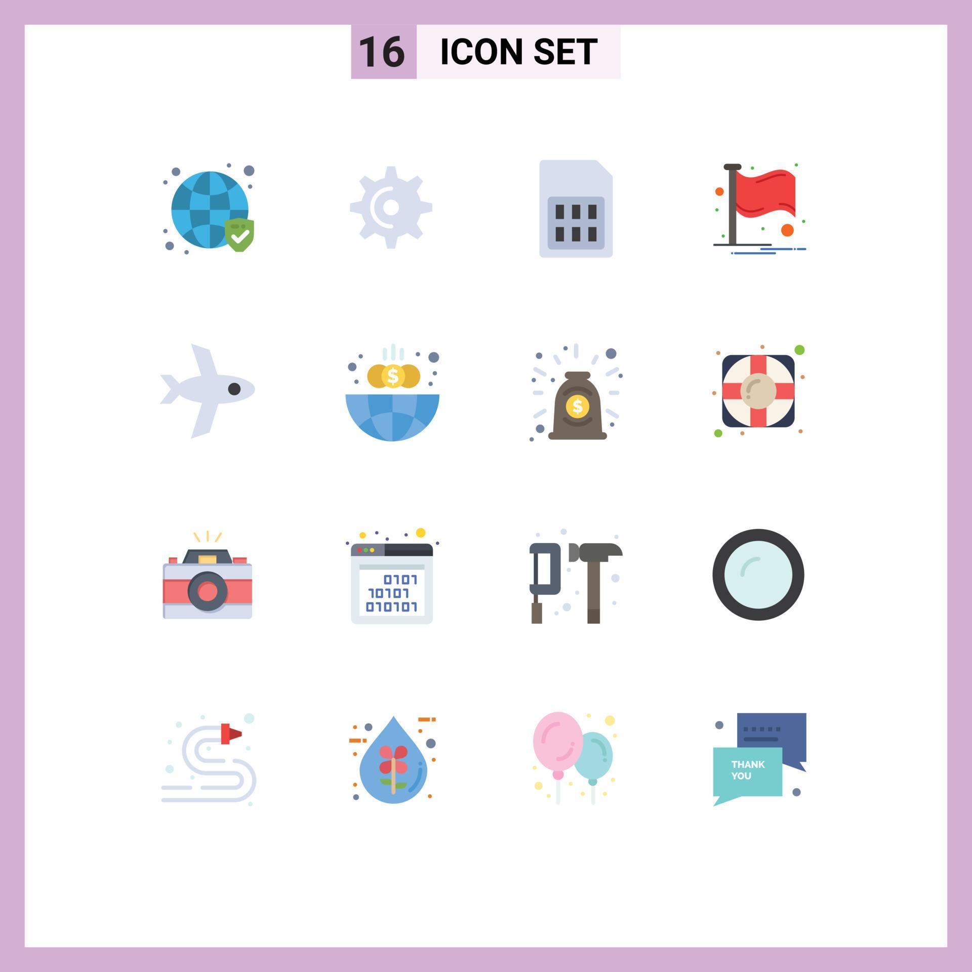 16 Universal Flat Colors Set For Web And Mobile Applications Flight Notification Card Flag Sim